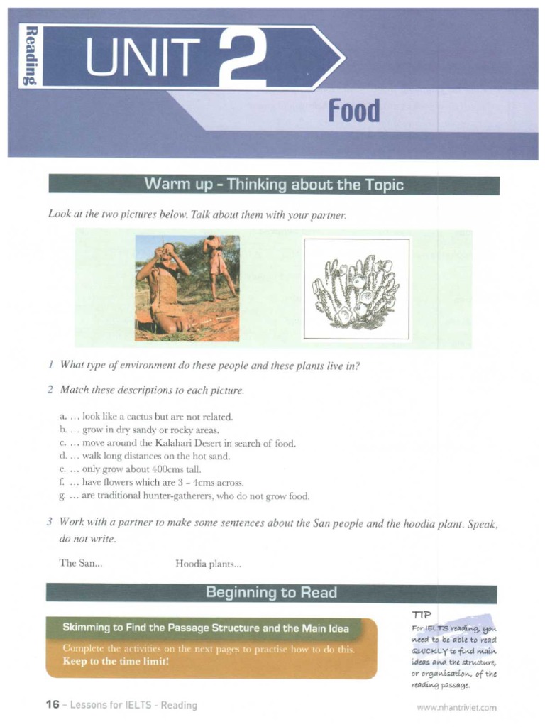 IELTS Lessons For Reading-Unit 2 | PDF