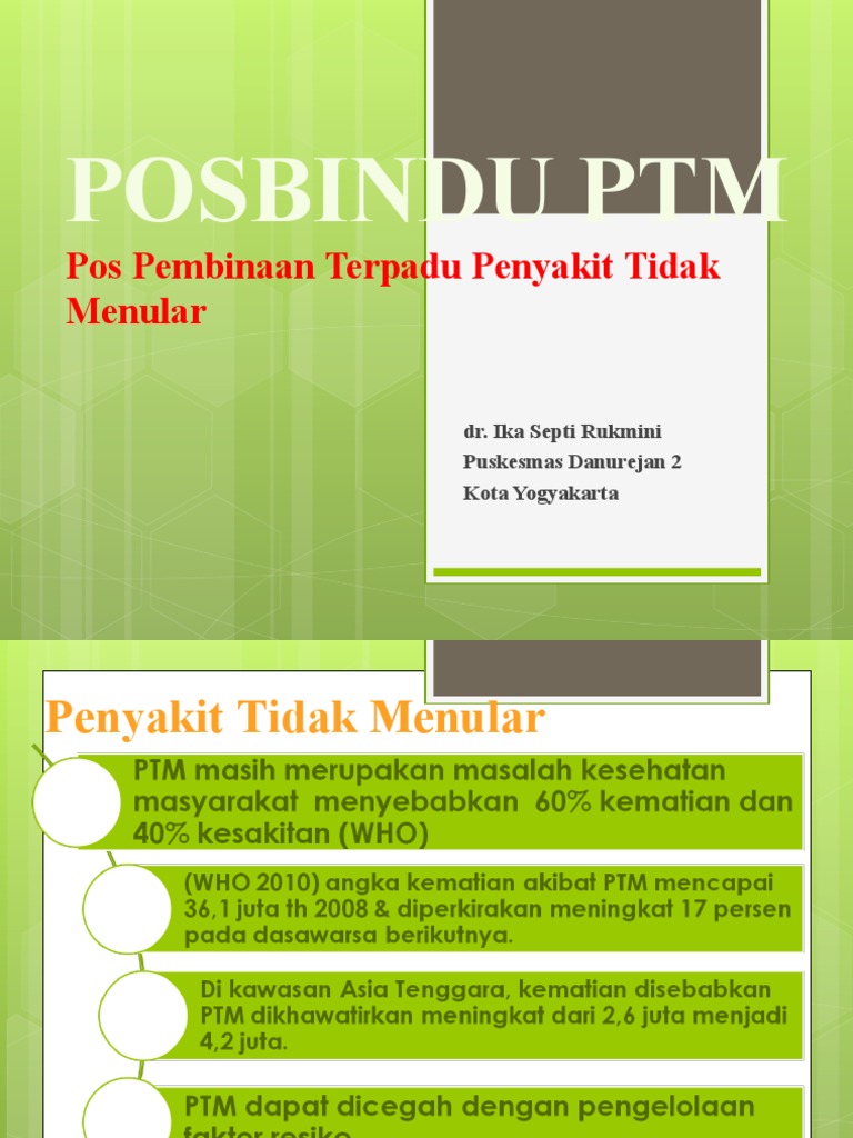 POSBINDU PTM Pos Pembinaan Terpadu Penyakit Tidak Menular | PDF