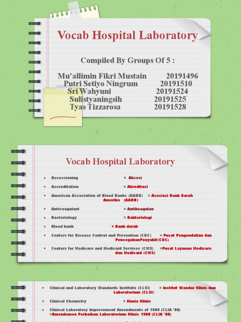 Hospital Laboratory Vocabulary List | PDF | Electronic Health Record ...