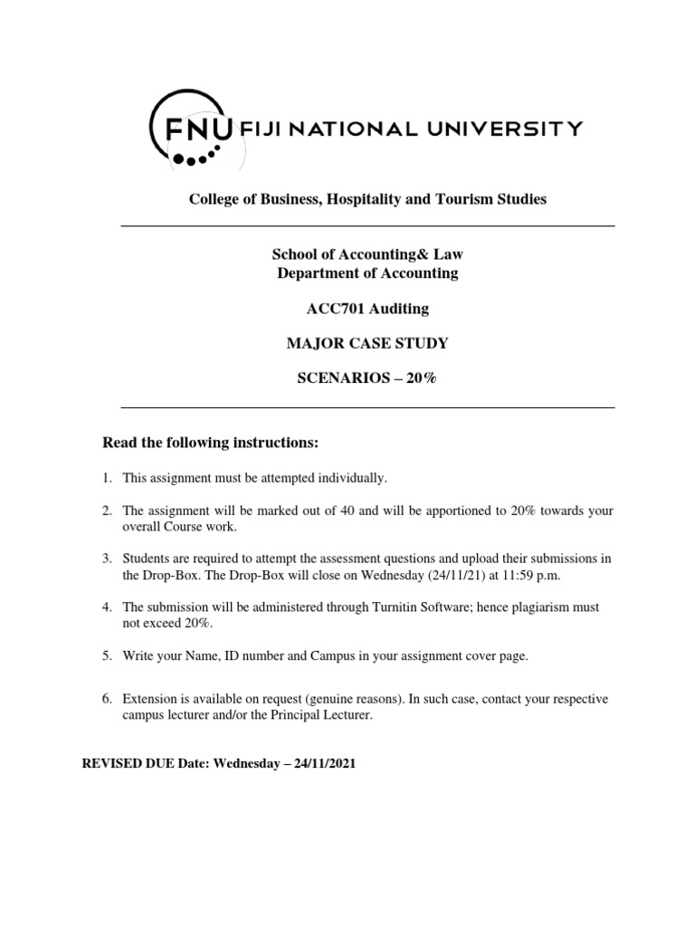 Major Case Study - Scenarios 20% | Download Free PDF | Audit | Internal ...