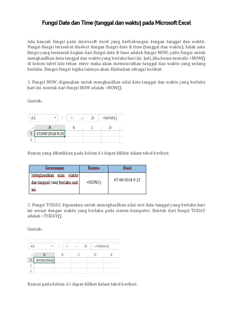 Fungsi Date Dan Time | PDF