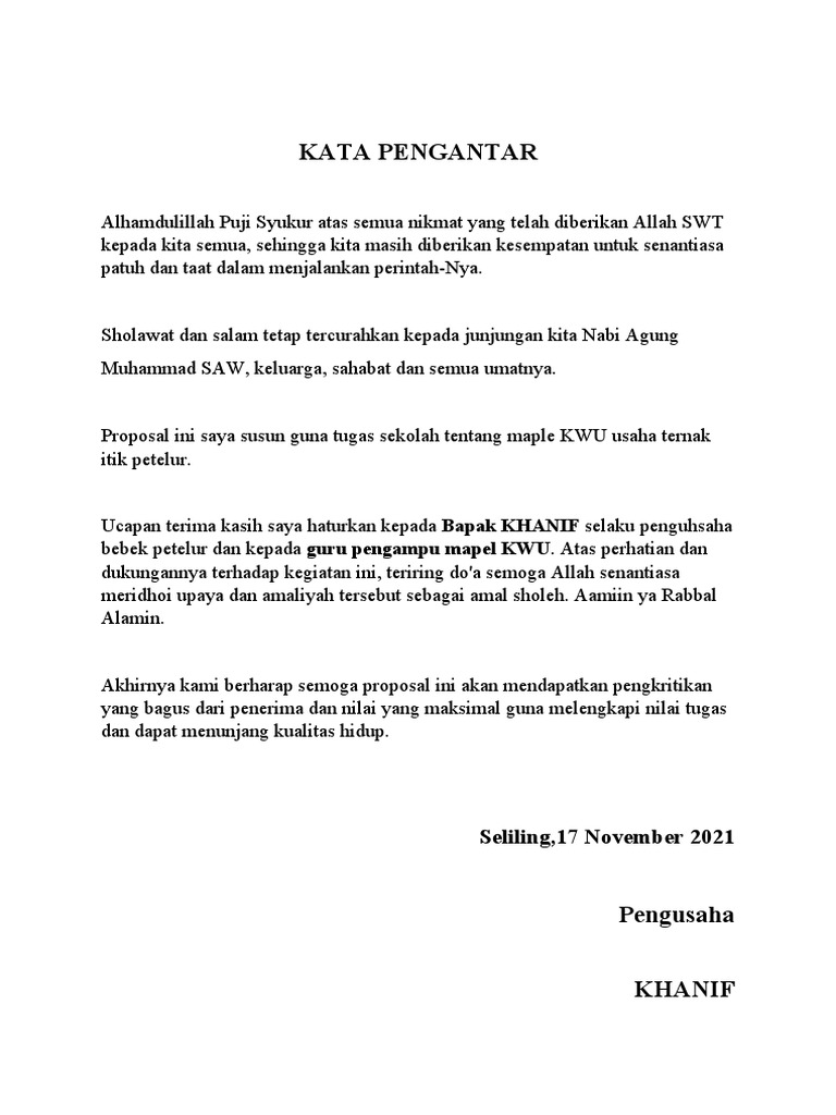 Proposal Kwu Arkan NKN 2 | PDF