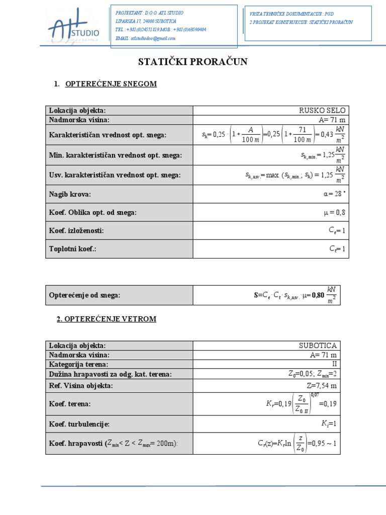 Staticki Proracun Hala | PDF