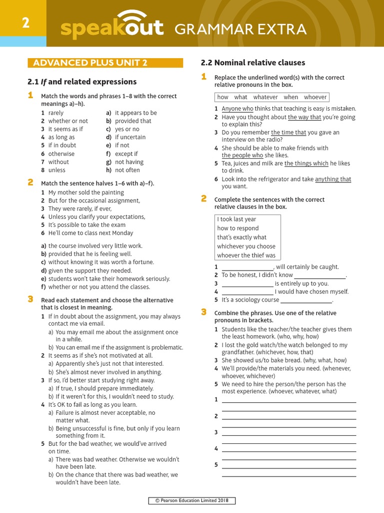 Speakout Grammar Extra Advanced Plus Unit 2 | PDF | Clause | Sentence ...
