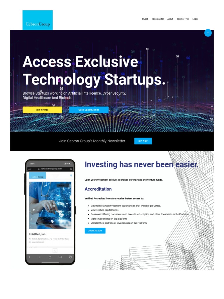 Invest in Tech Startups - Cebron Group | PDF | Investing | Risk
