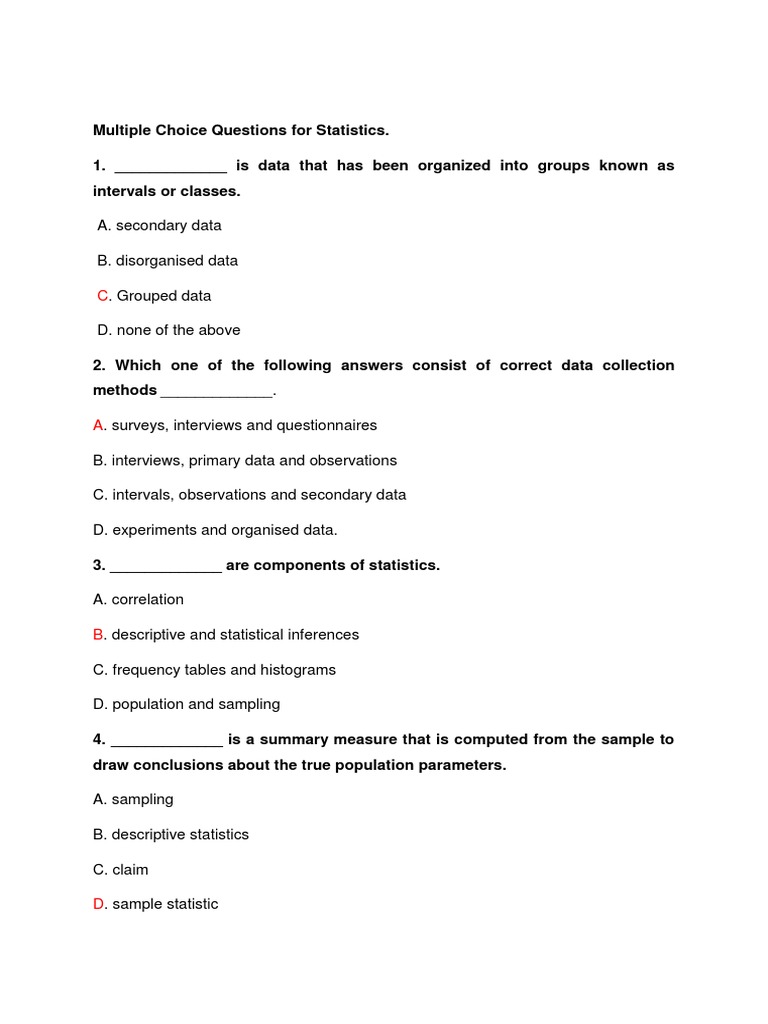 MCQ For Statistics 621 With Solutions PDF | PDF