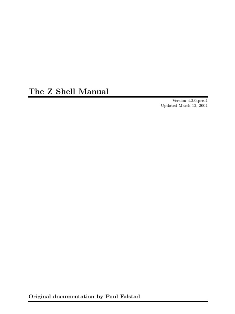 Z Shell Manual: Version 4.2.0-pre-4 | PDF | Command Line Interface | Parameter (Computer ...