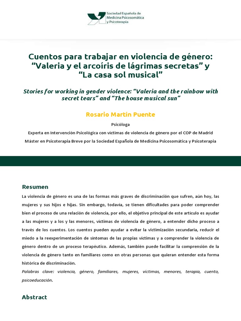 Cuentos para Trabajar en Violencia de Genero | Descargar gratis PDF | La violencia contra las ...