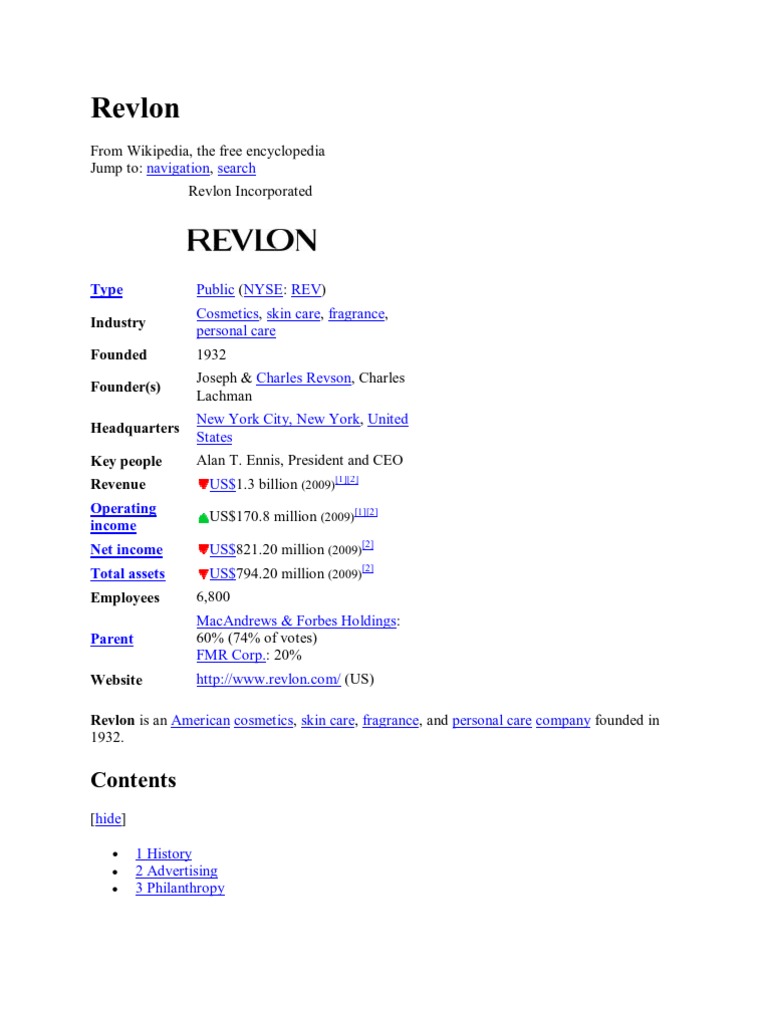 Revlon's Brand Ambassador History | PDF | Cosmetics | Toiletry