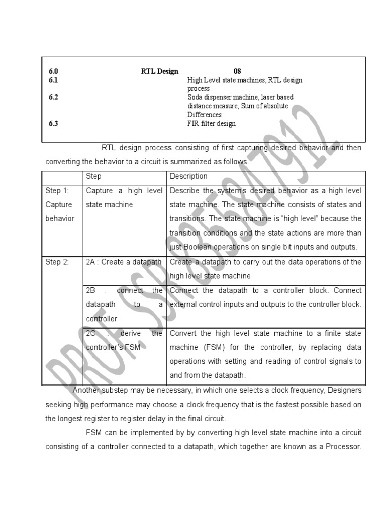 RTL Design Process: Capturing the Behavior of a Soda Dispenser Machine Using a High Level State ...