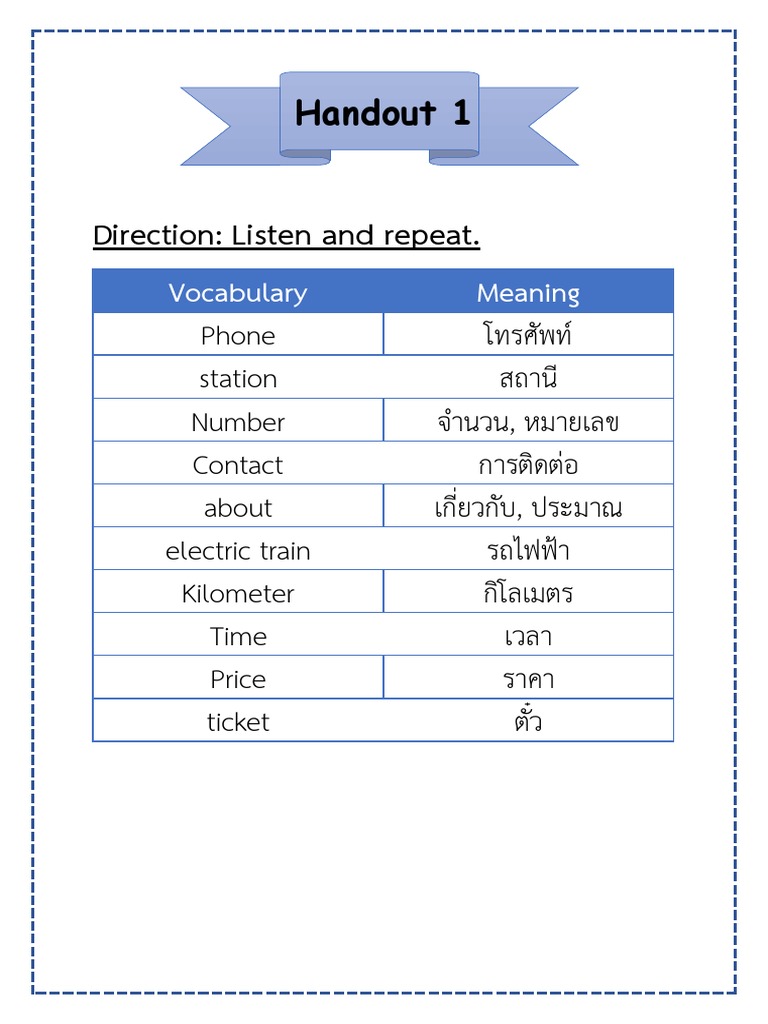 English Language Learning Handouts and Worksheets | PDF