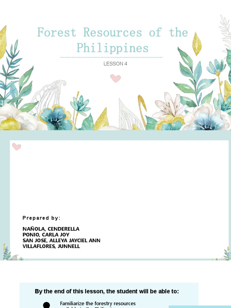 Lesson 4 Forest Resources of The Philippines | PDF | License | Natural ...
