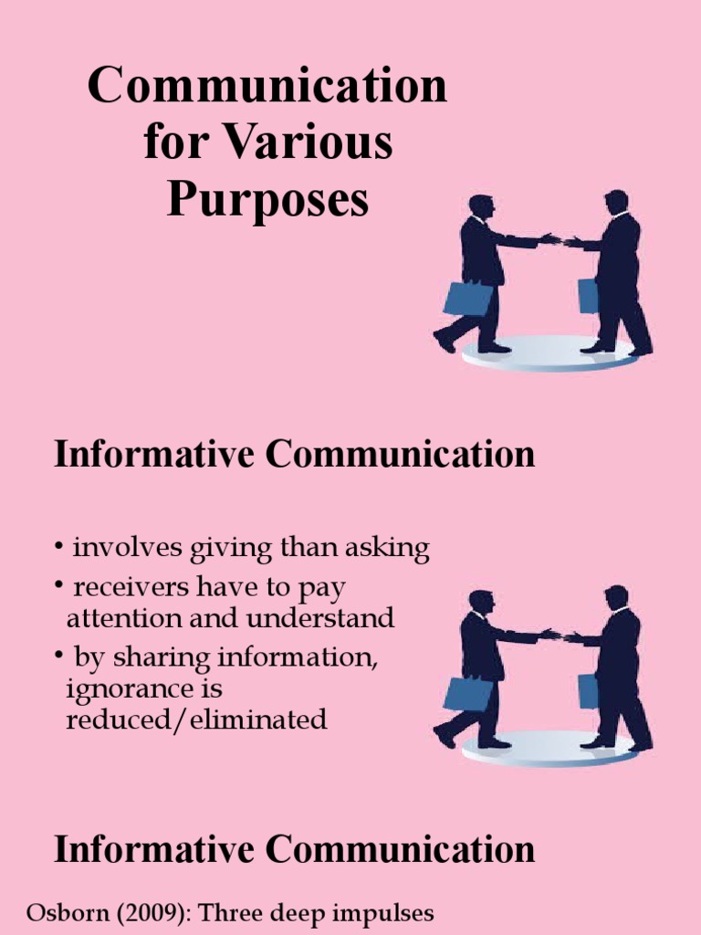 Communication For Various Purposes | PDF