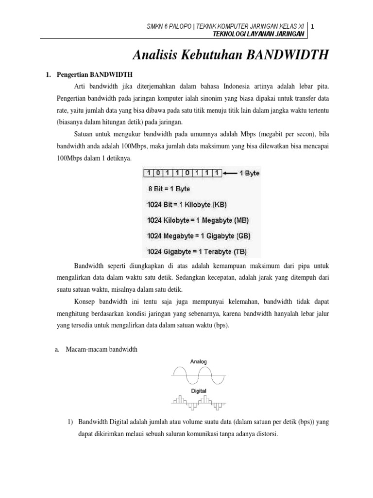 TLJ - Pertemuan 1 Bandwidth | PDF