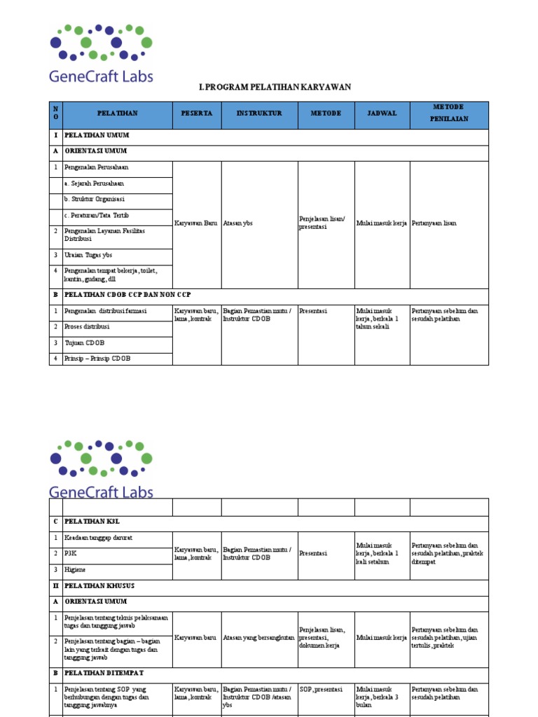 Program Pelatihan Karyawan | PDF