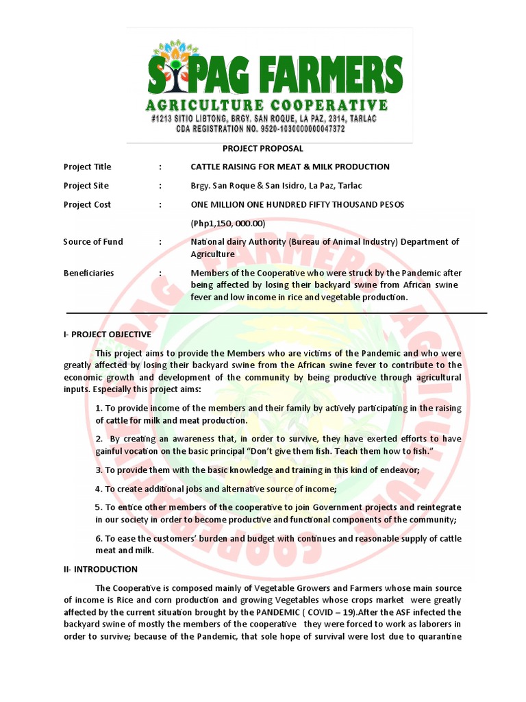 Cattle Project Proposal | PDF | Cattle | Livestock