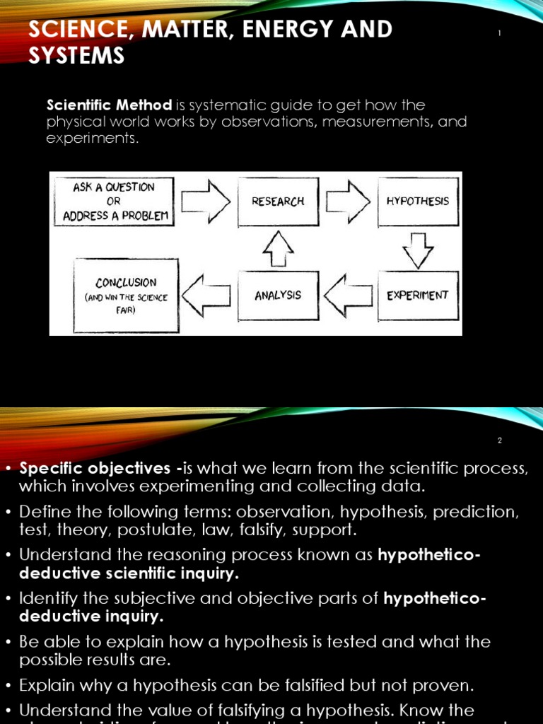 Science, Matter, Energy and Systems: Scientific Method Is Systematic ...