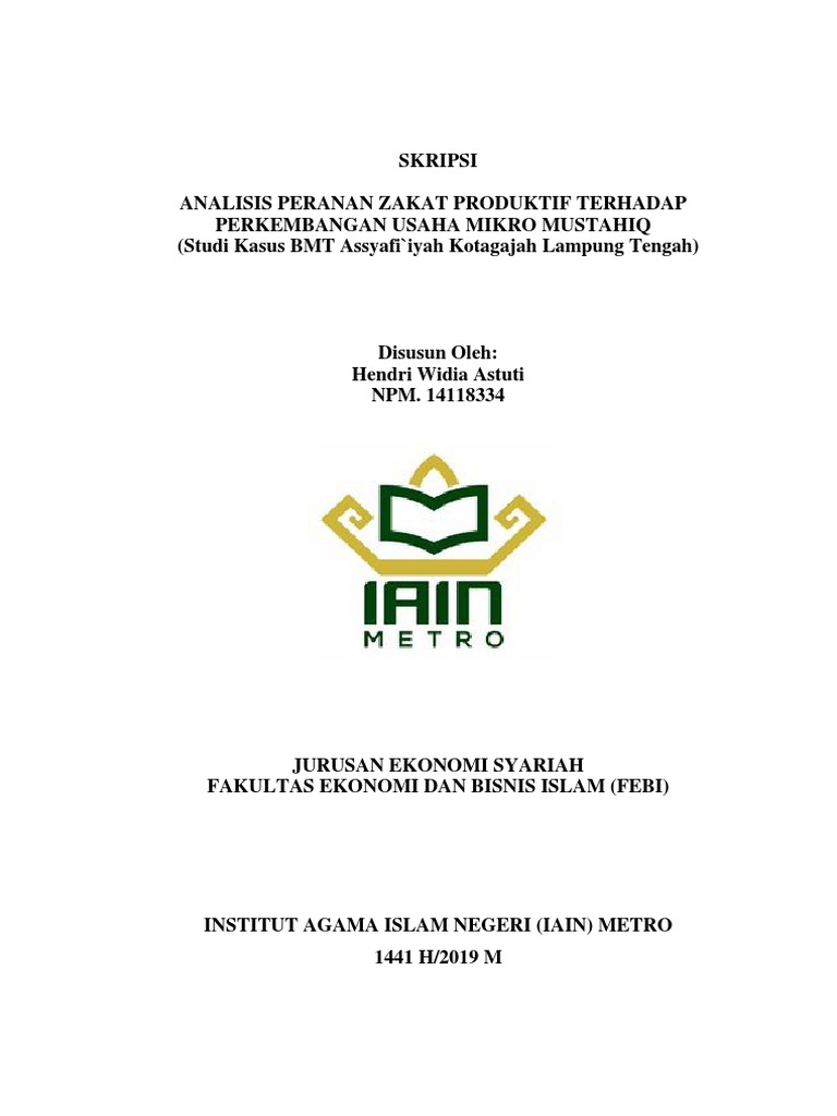 SKRIPSI HENDRI WIDIASTUTI - Perpustakaan IAIN Metro | PDF