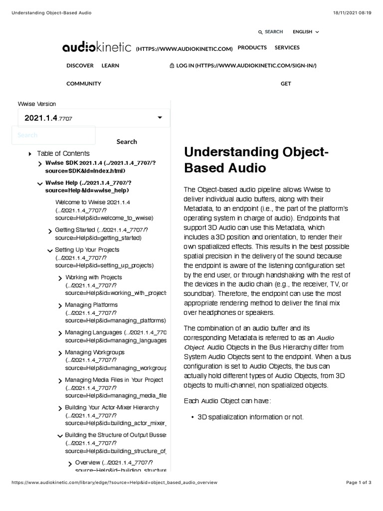 Understanding Object-Based Audio | PDF | World Wide Web | Internet & Web