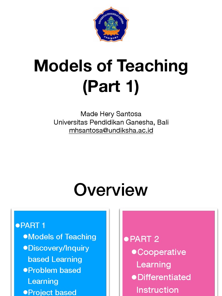 Models of Teaching (Part 1a) | PDF | Teachers | Learning