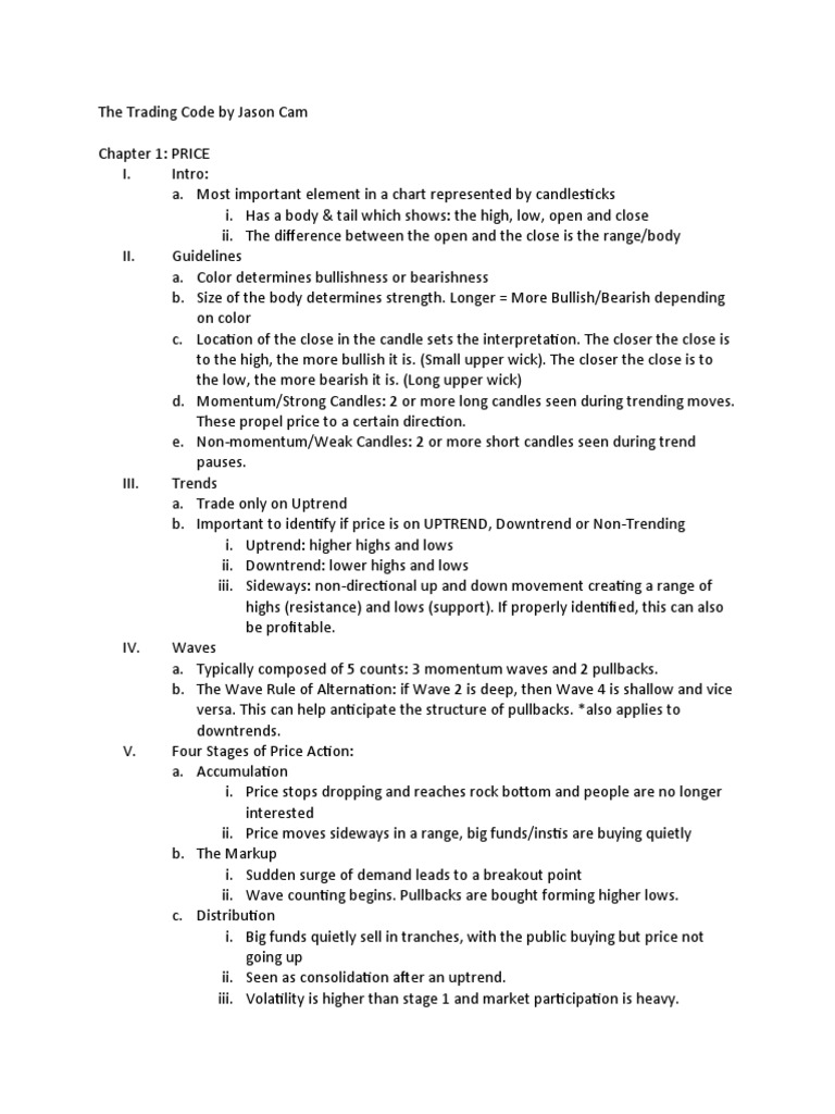 The Trading Code by Jason Cam | PDF | Market Trend | Valuation (Finance)