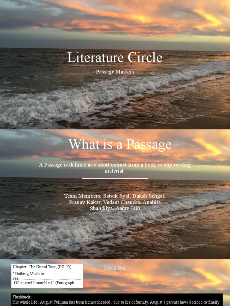Literature Circle: Passage Masters | PDF