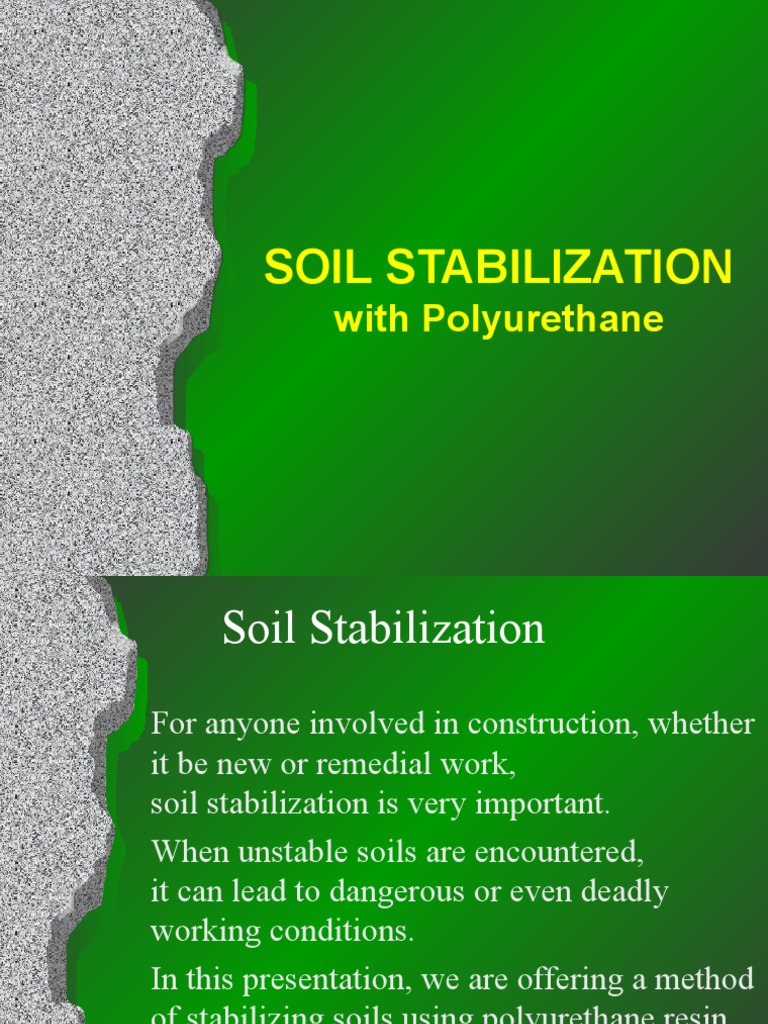 Soil Stabilization: With Polyurethane | PDF | Soil | Polyurethane