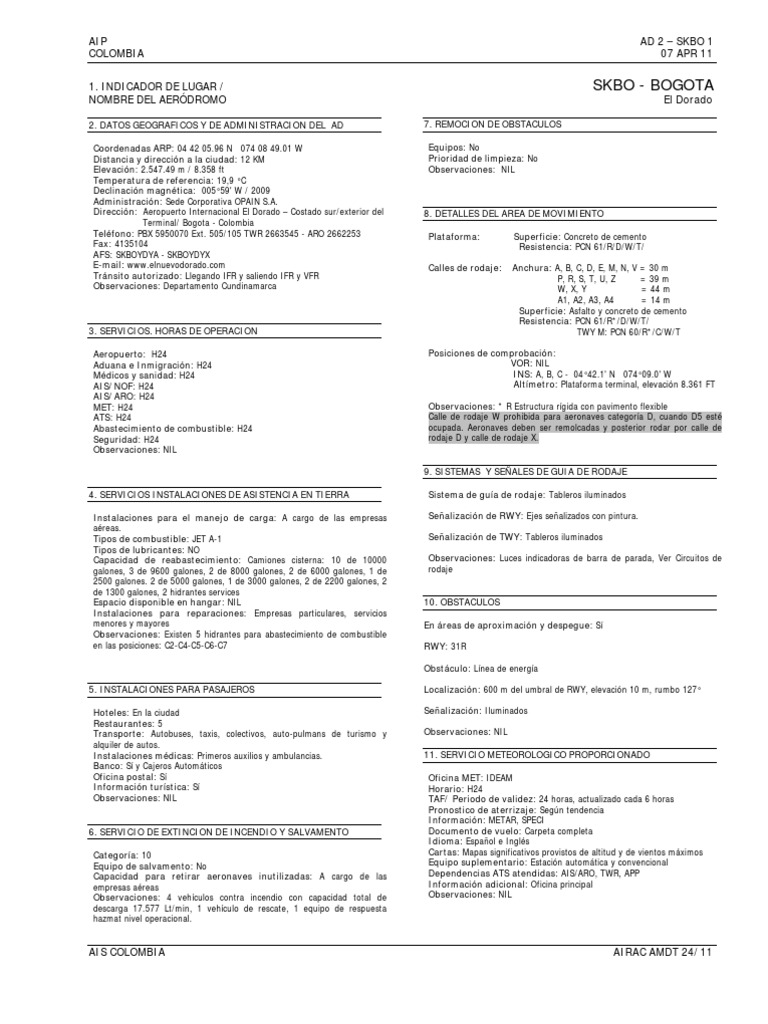 SKBO | PDF | Control de tráfico aéreo | Quitarse