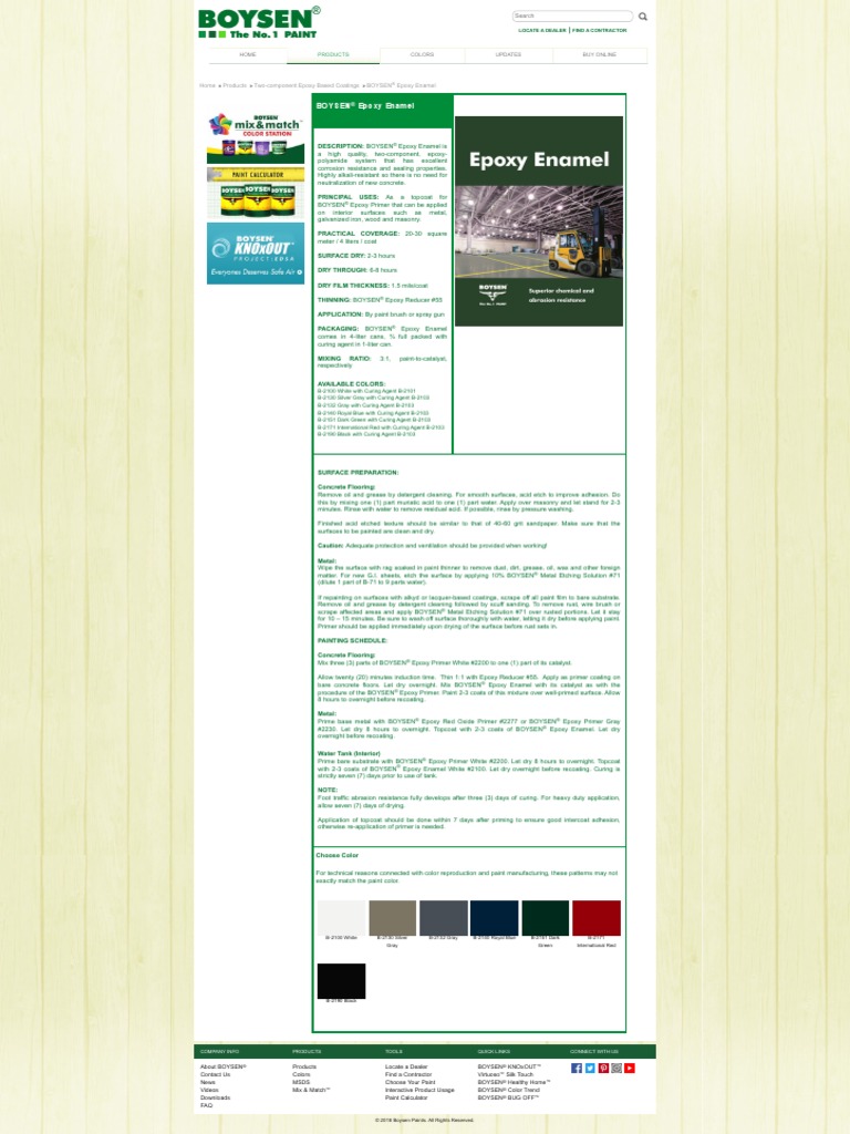 Pacific Paint (Boysen) Philippines, Inc., - Two-Component Epoxy Based ...