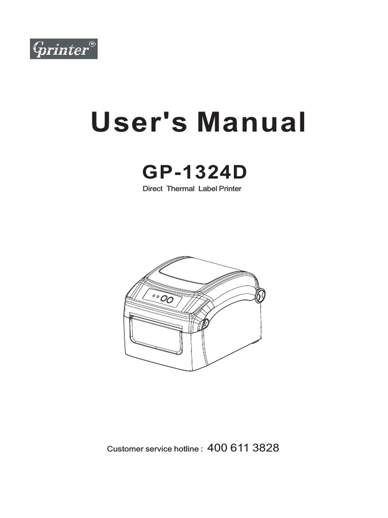 GP 1324D Thermal Printer User Manual | PDF | Printer (Computing) | Electrical Connector