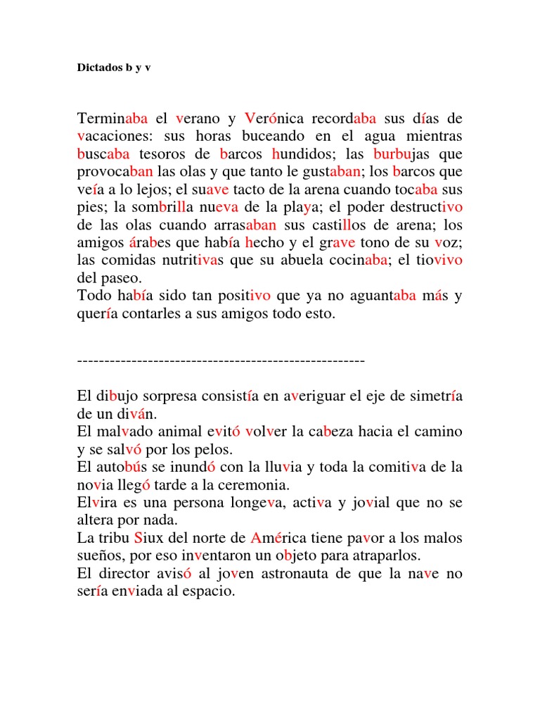 Dictados B y V | PDF