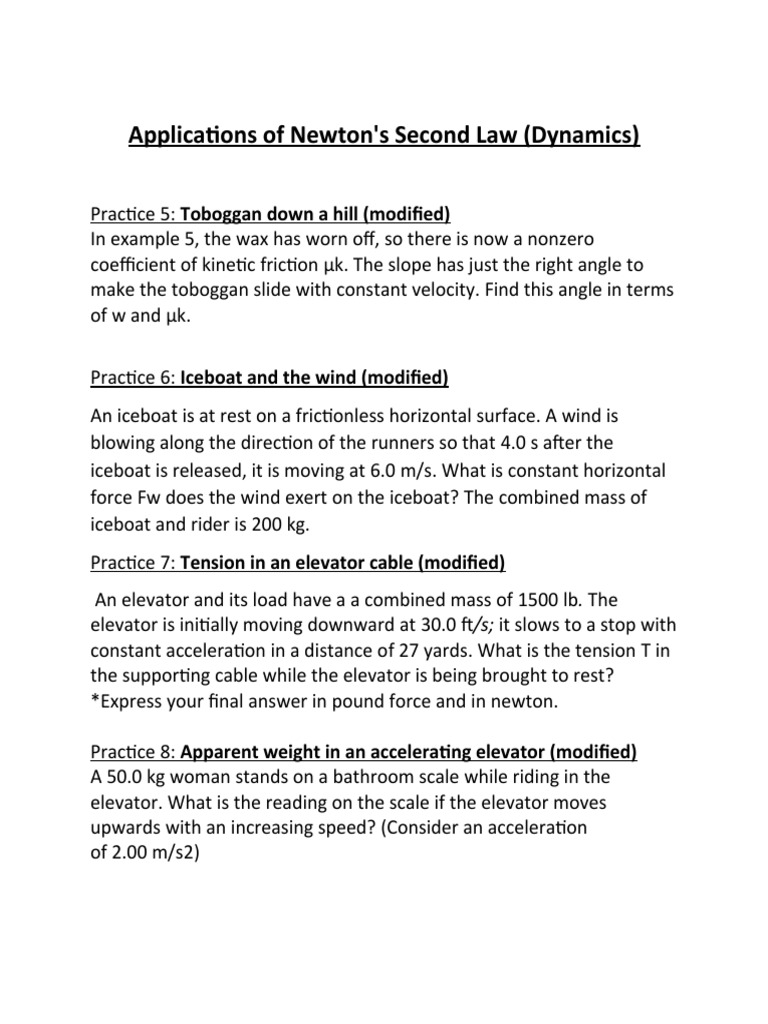 Applications of Newton's Second Law (Dynamics) : Toboggan Down A Hill ...