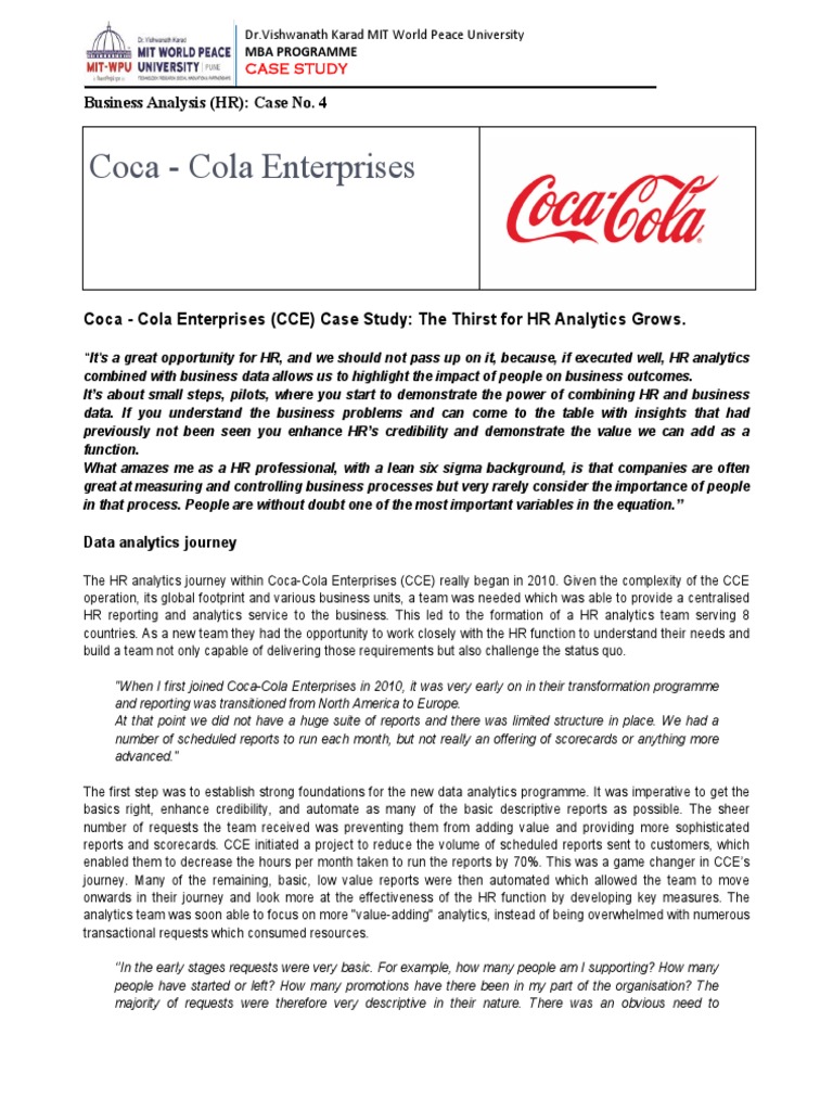 BA Case 4 - Coco - Cola - HR Analytics | Download Free PDF | Analytics ...