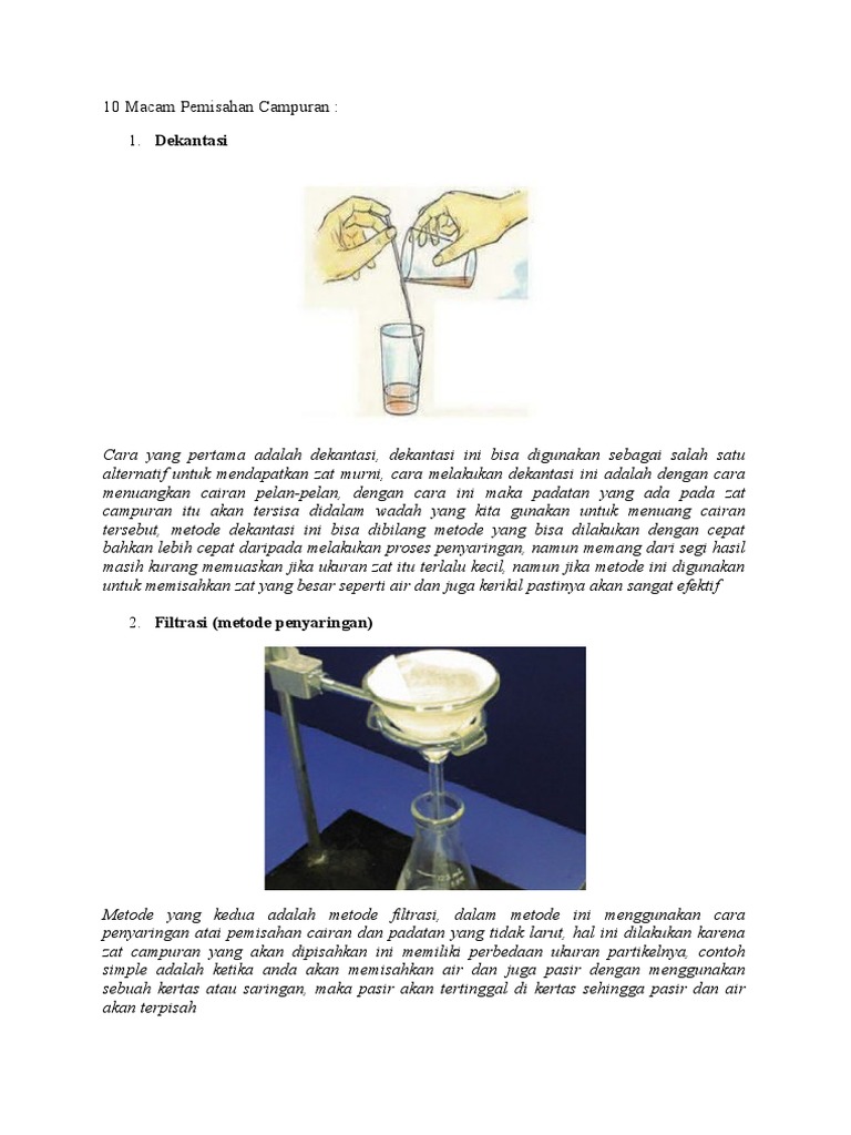 10 Macam Pemisahan Campuran | PDF