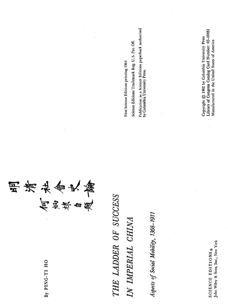 Ho Ping-Ti 1964 The Ladder of Success - 92-167 | PDF