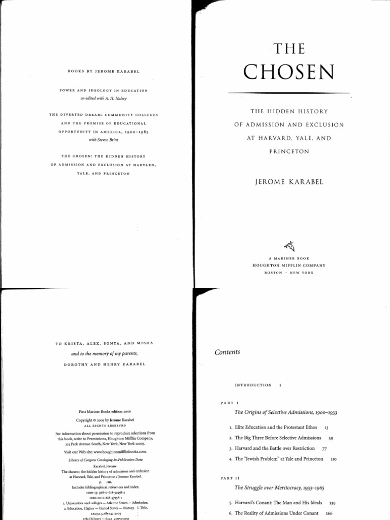 Karabel, J. 2005 The Chosen - Intro | PDF