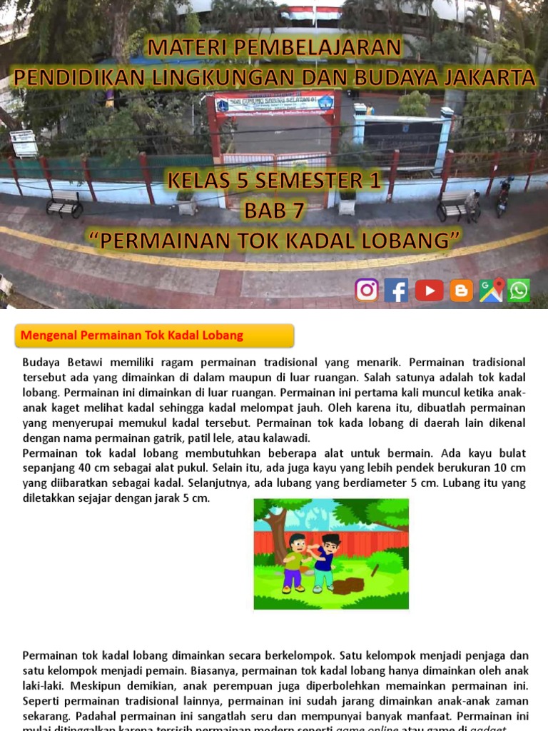 Mempelajari Permainan Tradisional Betawi Tok Kadal Lobang | PDF