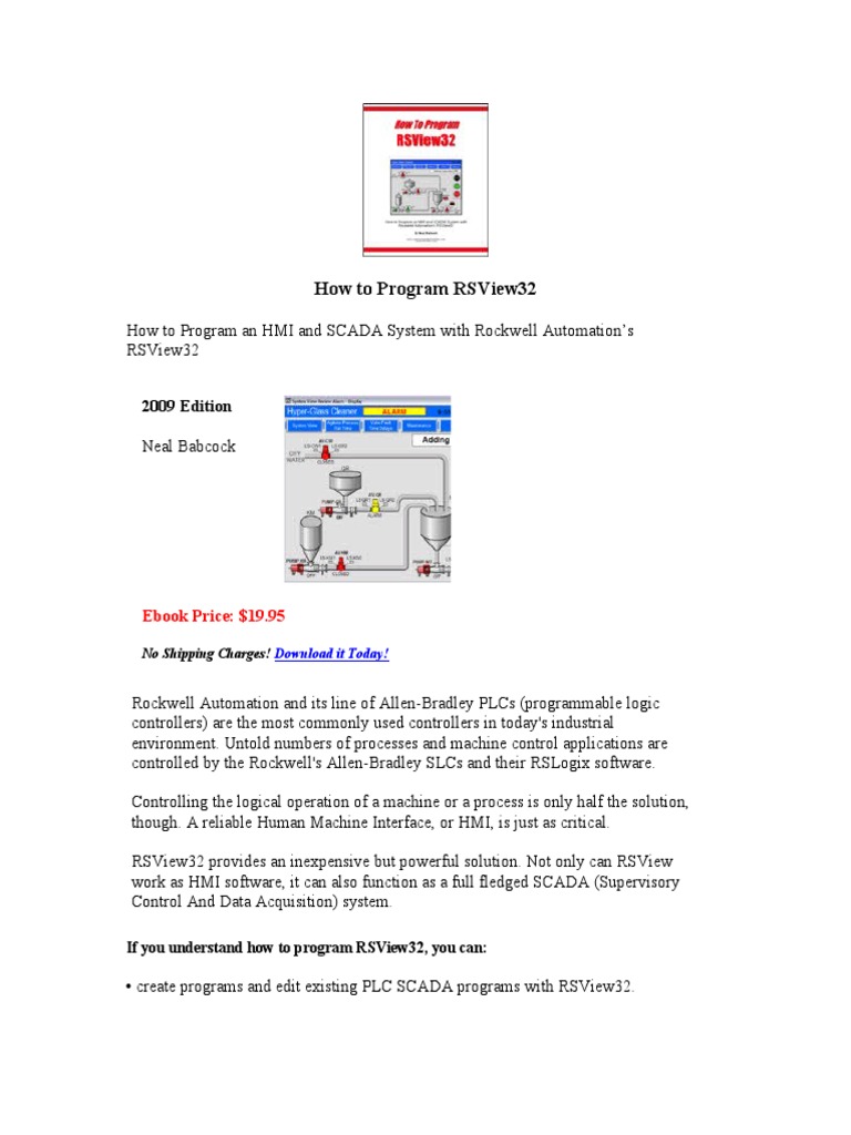 How To Program RSView32 | PDF | Programmable Logic Controller | Digital ...