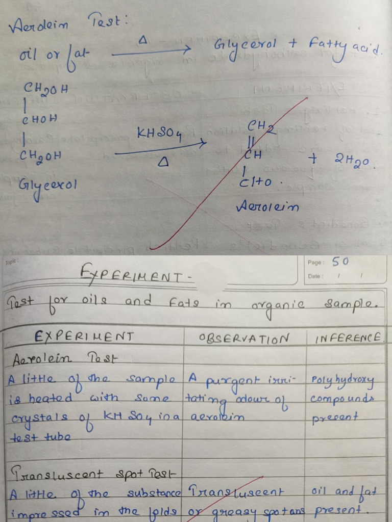 Experiment - 2, Test For Oils and Fats | PDF