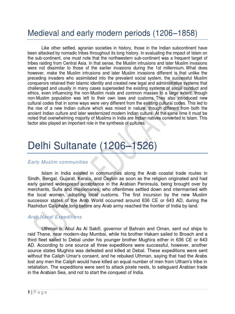 Delhi Sultanate (1206-1526) (PDFDrive) | PDF