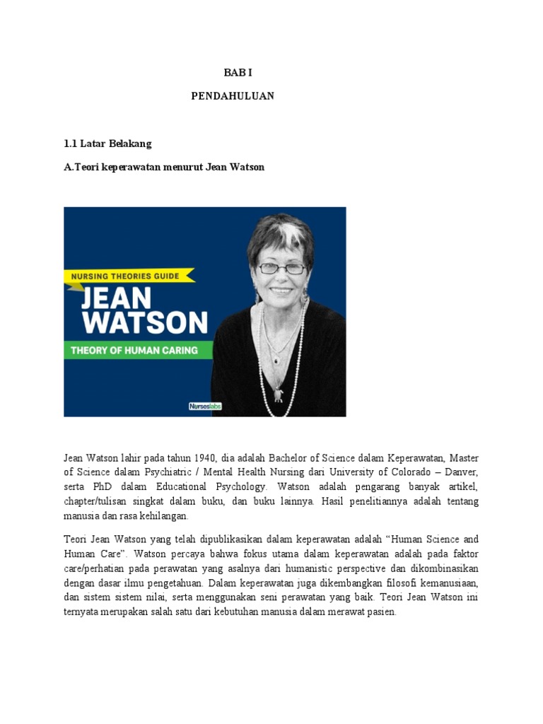Makalah Jean Watson Dan Calista Roy | PDF