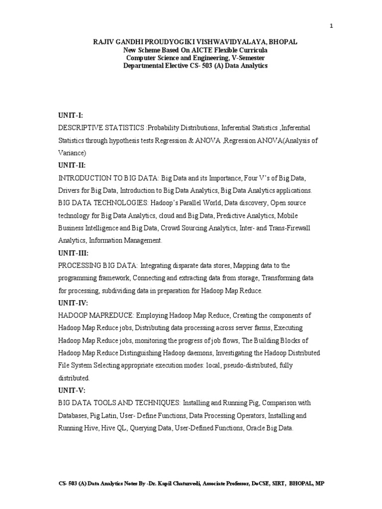 Data Analytics Notes From Unit 1 To 5 by DR Kapil Chaturvedi | Download ...