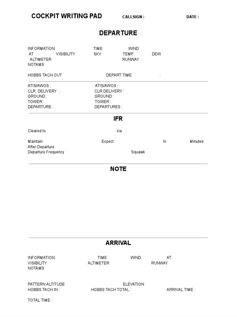 Cockpit Writing Pad 1 | PDF