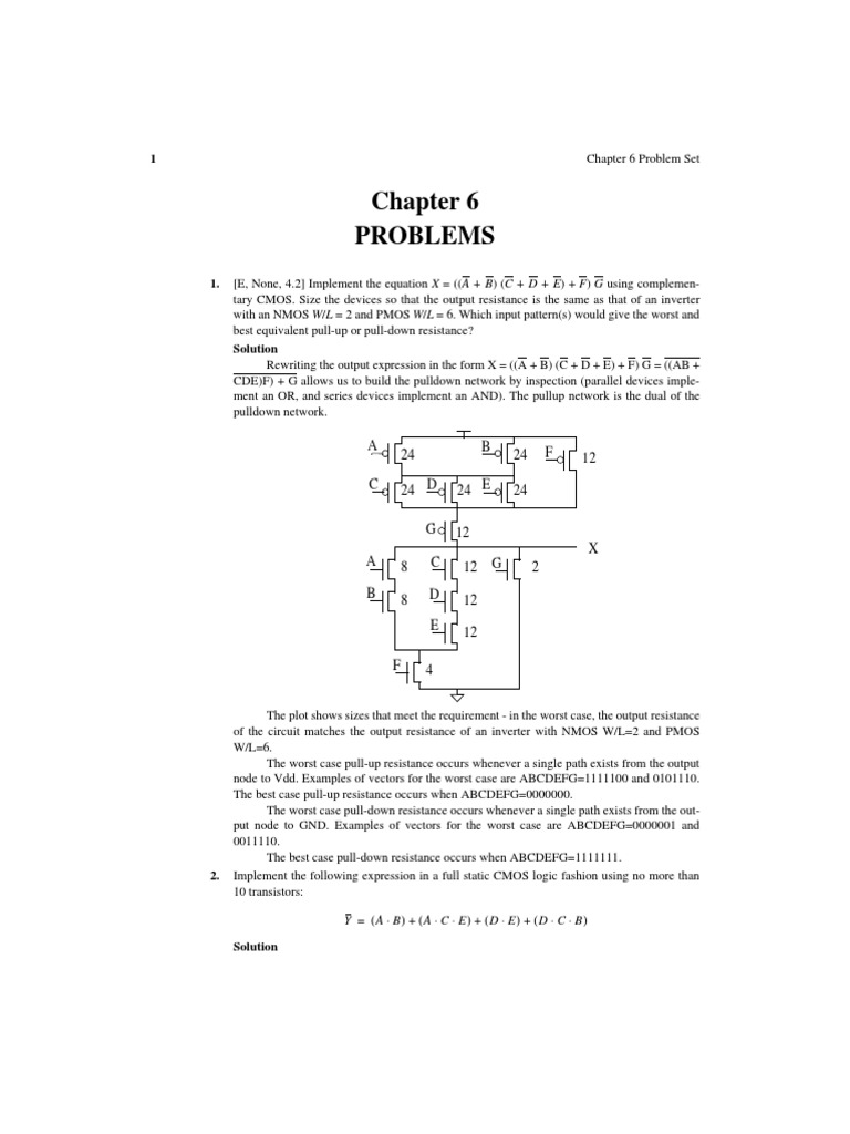 Chapter6 Ex Sol | PDF | Logic Gate | Cmos