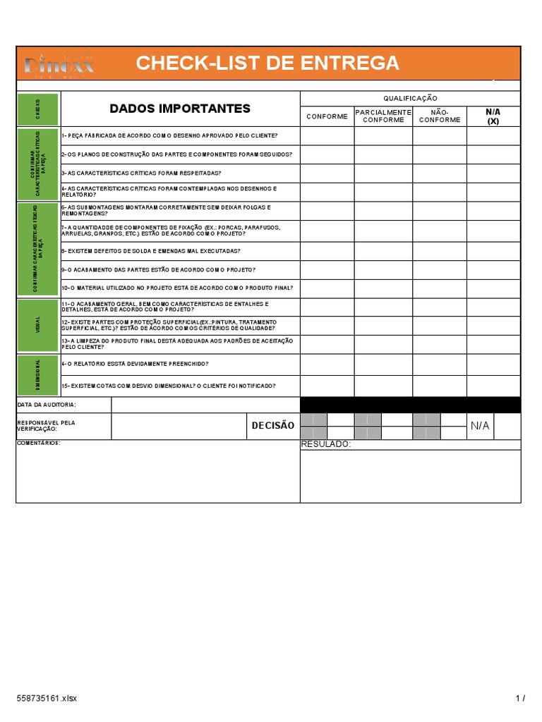 Check-List de Entregas | PDF