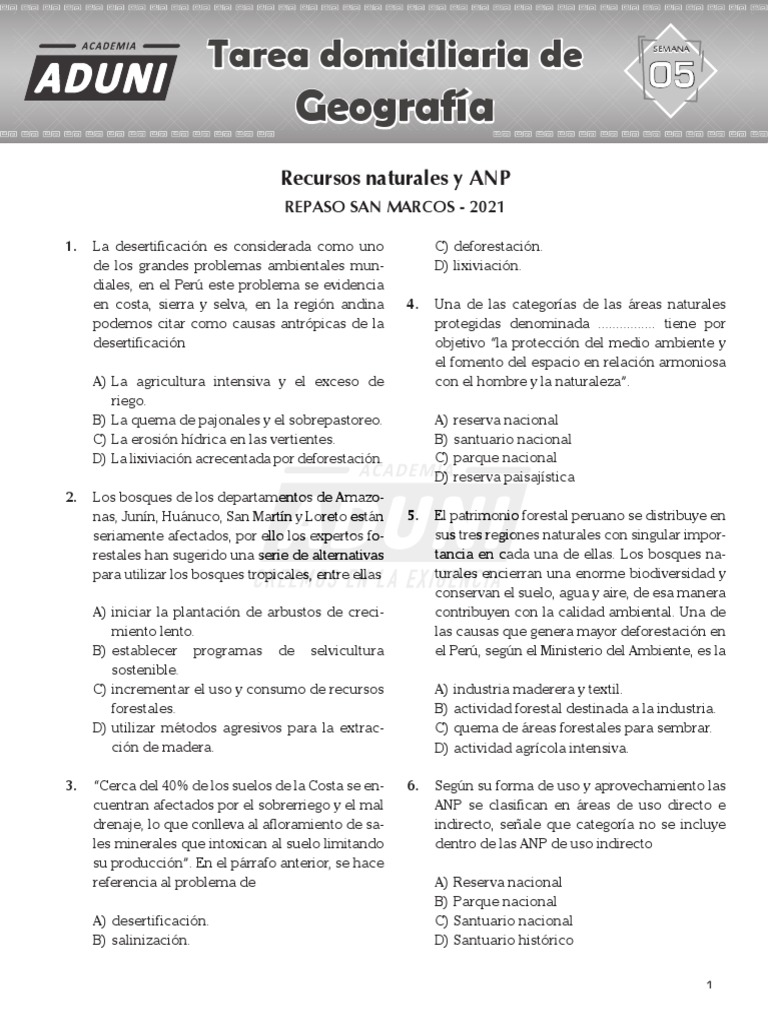 D RSM Dom Sem5 | PDF | Deforestación | Los bosques