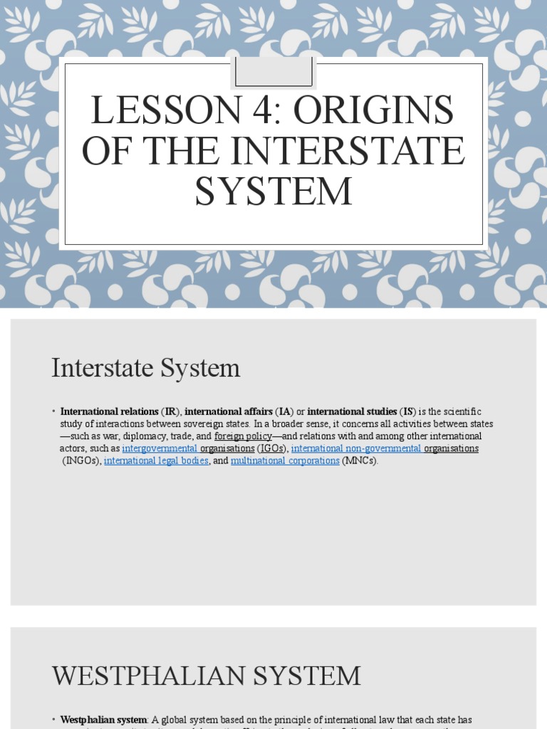 Lesson 4: Origins of The Interstate System | PDF | Sovereign State ...