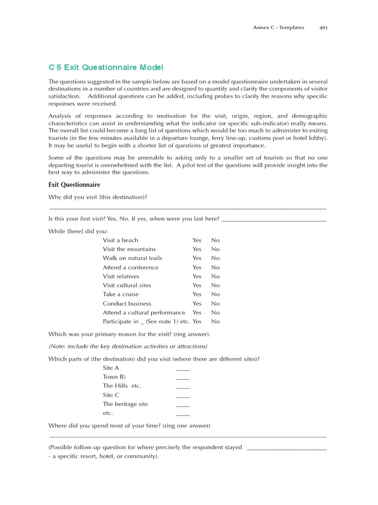 Travel Survey Question Examples | PDF | Tourism | Survey Methodology