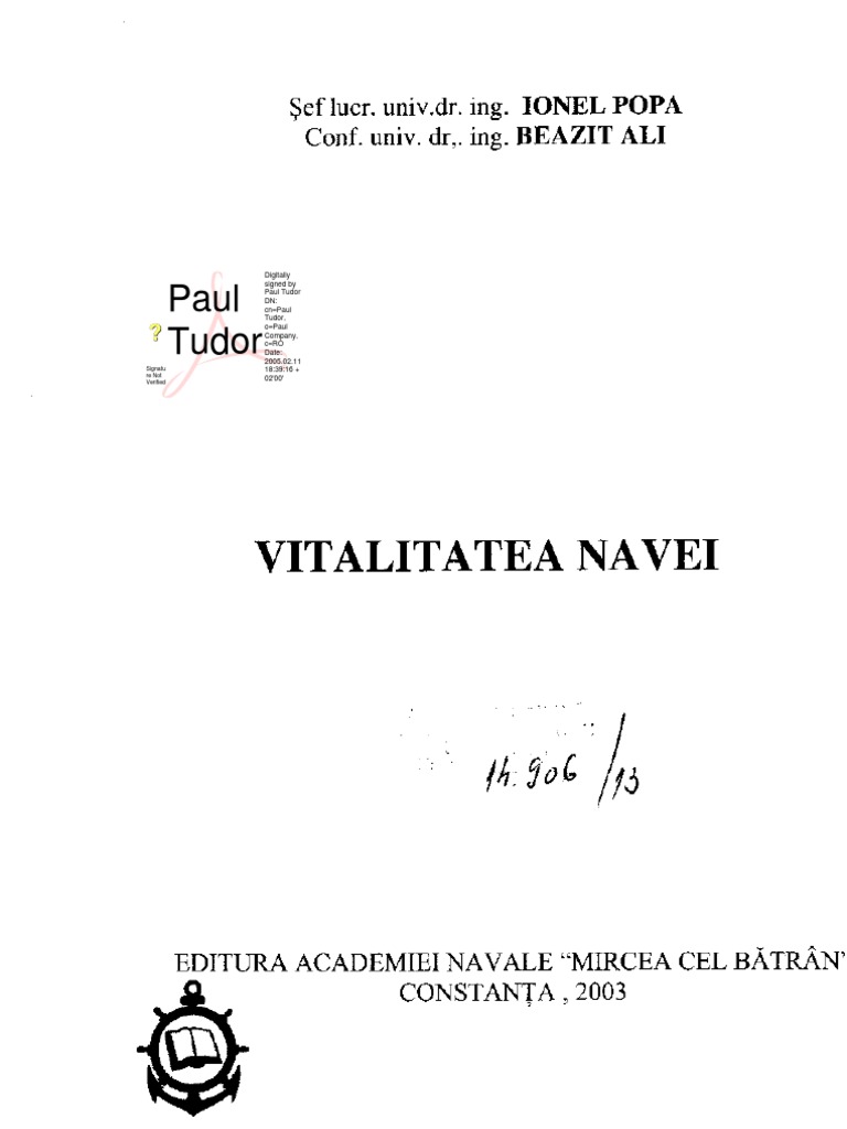 Vitalitatea Navei de Popa Ionel & Ali Beazit | PDF | Law