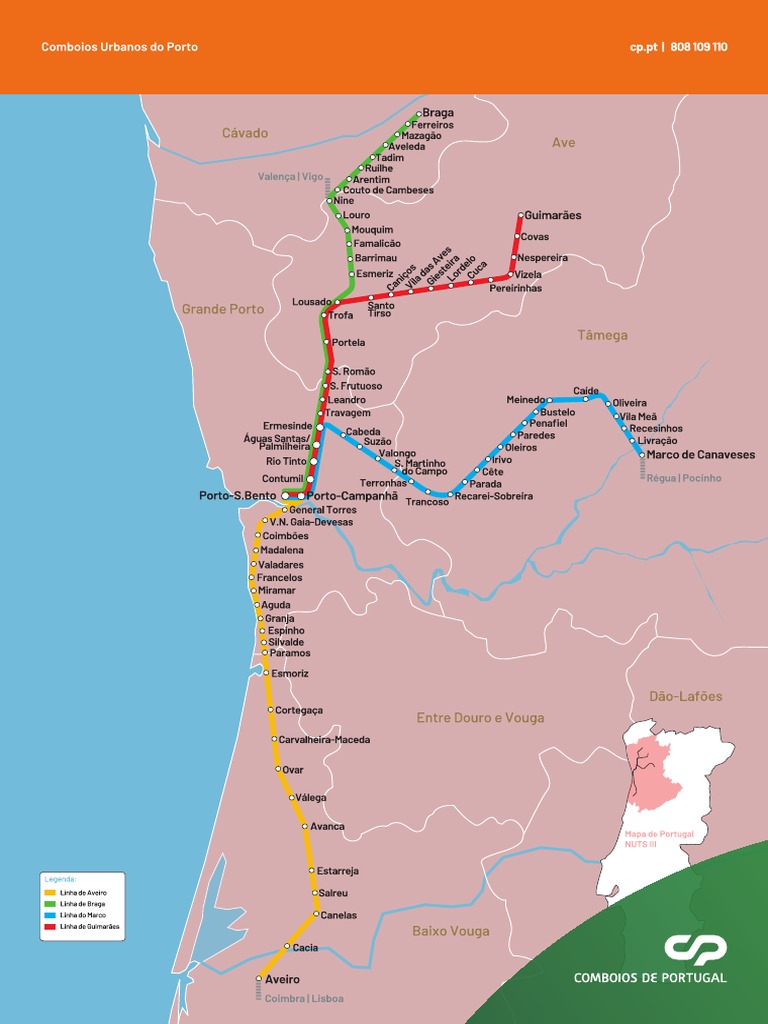 Mapa Comboios Urbanos Porto | PDF